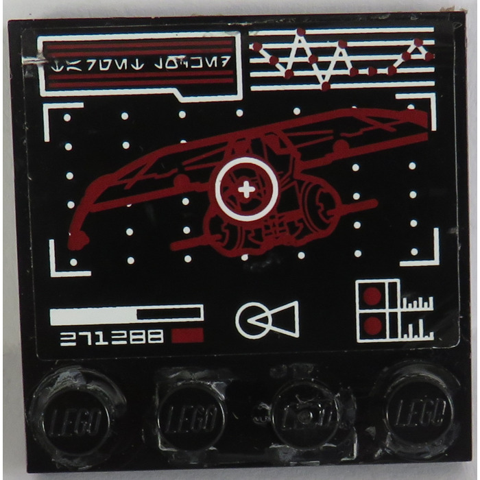 LEGO Tile 4 x 4 with Studs on Edge with Target on Droid Gunship Display ...