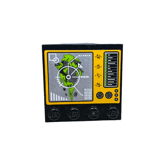 LEGO Tile 4 x 4 with Studs on Edge with Target Screen and Control Panel ...