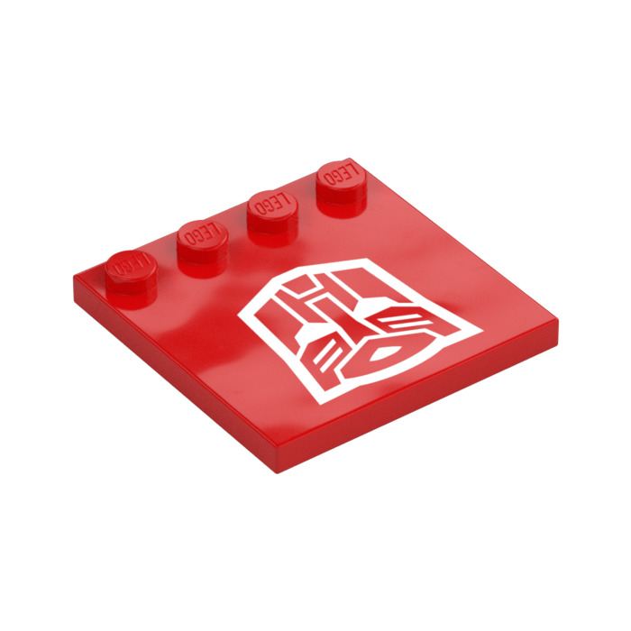 LEGO Tile 4 x 4 with Studs on Edge with White Autobots Logo (6179 / ...
