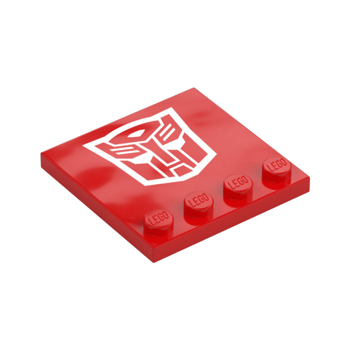 LEGO Tile 4 x 4 with Studs on Edge with White Autobots Logo (6179 / ...