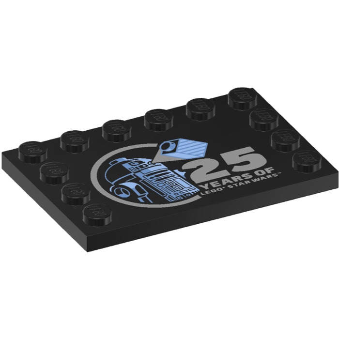 LEGO Tile 4 x 6 with Studs on 3 Edges with ‘25 Years of LEGO Star Wars ...