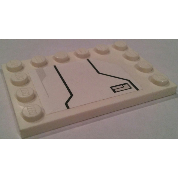 LEGO Tile 4 x 6 with Studs on 3 Edges with Black Lines and Hatch ...