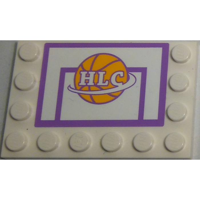 LEGO Tile 4 x 6 with Studs on 3 Edges with Hlc Basketball Sticker (6180 ...