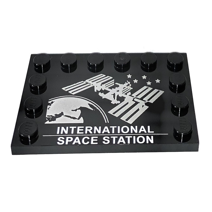 LEGO Tile 4 x 6 with Studs on 3 Edges with International Space Station ...
