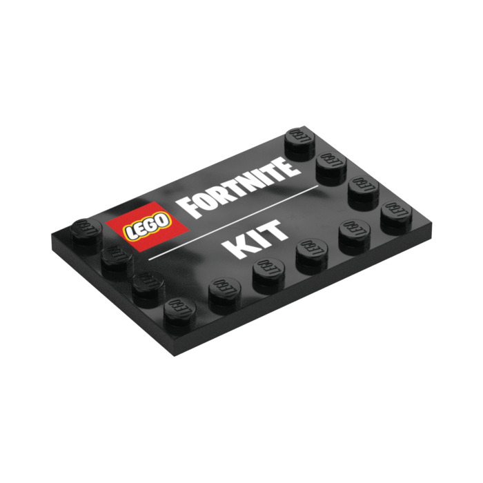 LEGO Tile 4 x 6 with Studs on 3 Edges with 'LEGO FORTNITE’ and ‘KIT ...