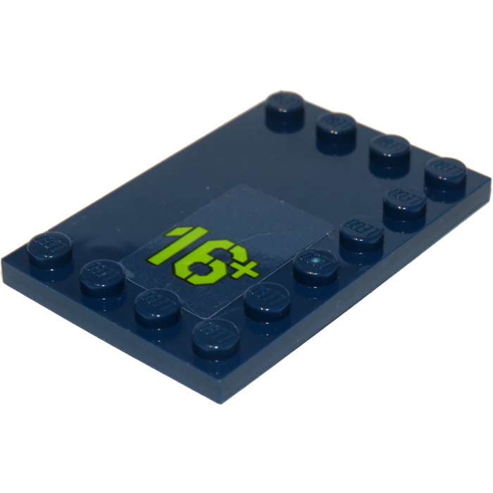 LEGO Tile 4 x 6 with Studs on 3 Edges with Lime '16+' (Model Right ...