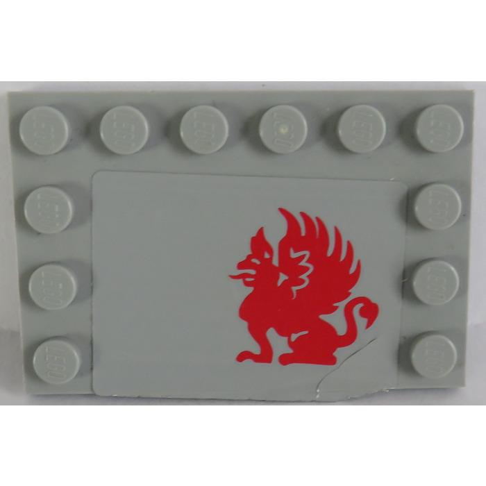 LEGO Tile 4 x 6 with Studs on 3 Edges with Red Gryphon Pattern Model ...