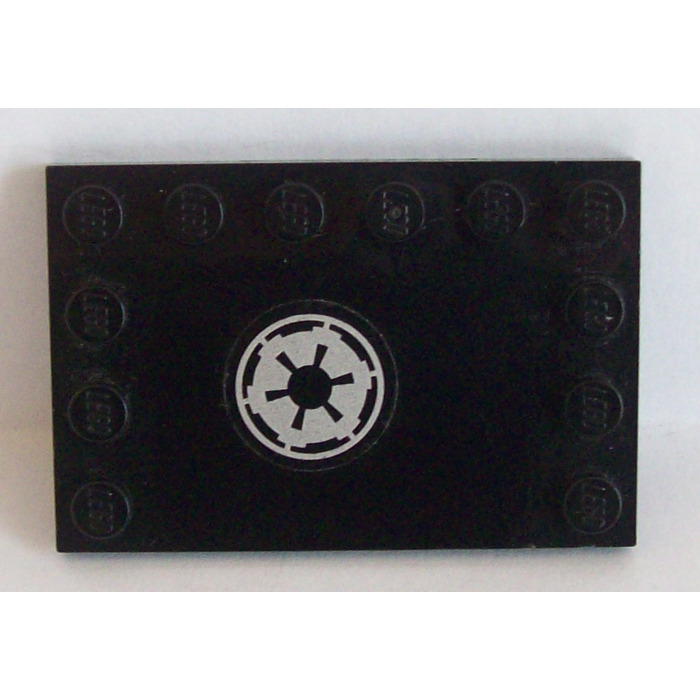 LEGO Tile 4 x 6 with Studs on 3 Edges with Star Wars Imperial Logo ...