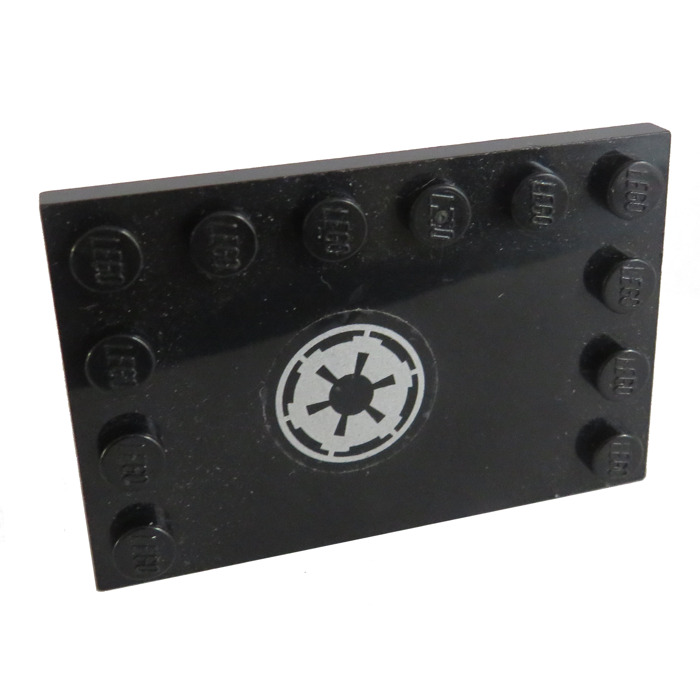 LEGO Tile 4 x 6 with Studs on 3 Edges with Star Wars Imperial Logo ...