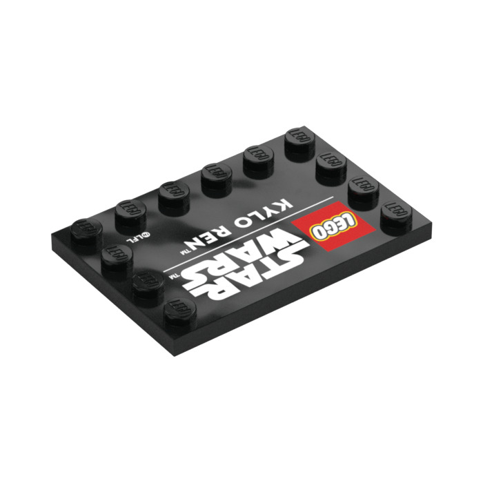 LEGO Tile 4 x 6 with Studs on 3 Edges with Star Wars Logo and ‘KYLO REN ...
