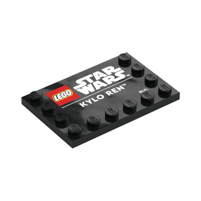 LEGO Tile 4 x 6 with Studs on 3 Edges with Star Wars Logo and ‘KYLO REN ...