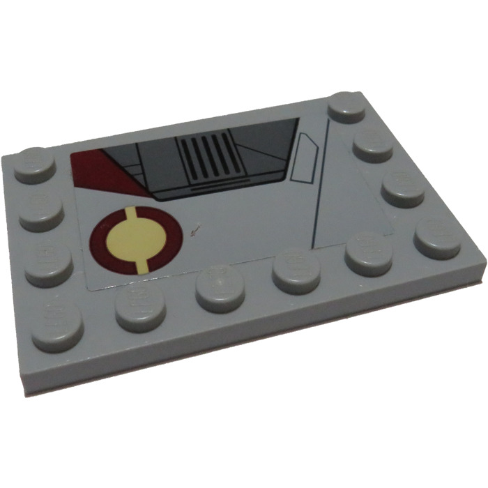 LEGO Tile 4 x 6 with Studs on 3 Edges with SW Jedi Interceptor and Dark ...