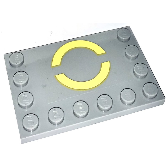 LEGO Tile 4 x 6 with Studs on 3 Edges with Two Yellow Semi Circles ...