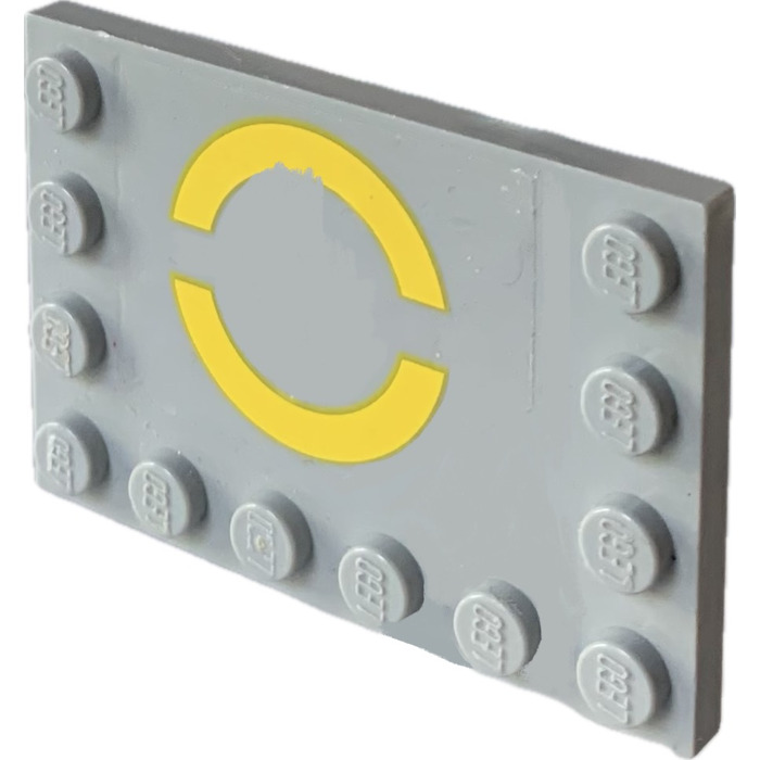 LEGO Tile 4 x 6 with Studs on 3 Edges with Two Yellow Semi Circles ...
