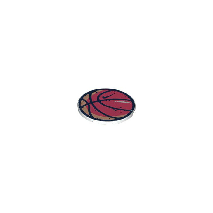 LEGO Tile 6 x 6 Round with Basketball with Nike Logo (7212 / 114227 ...