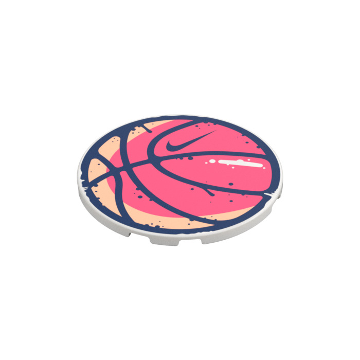 LEGO Tile 6 x 6 Round with Basketball with Nike Logo (7212) | Brick Owl ...