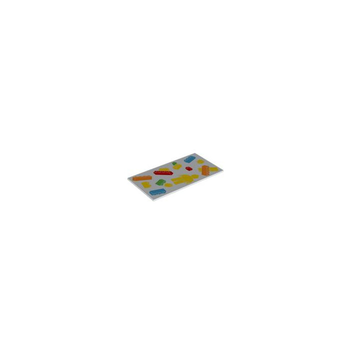 LEGO Tile 8 x 16 with Lego Bricks and Minifigure (1) with Bottom Tubes, Smooth Top (4974 / ...
