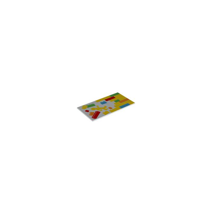 LEGO Tile 8 x 16 with Lego Bricks and Minifigure (2) with Bottom Tubes ...