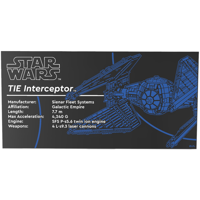 LEGO Tile 8 x 16 with TIE Information with Bottom Tubes, Smooth Top ...