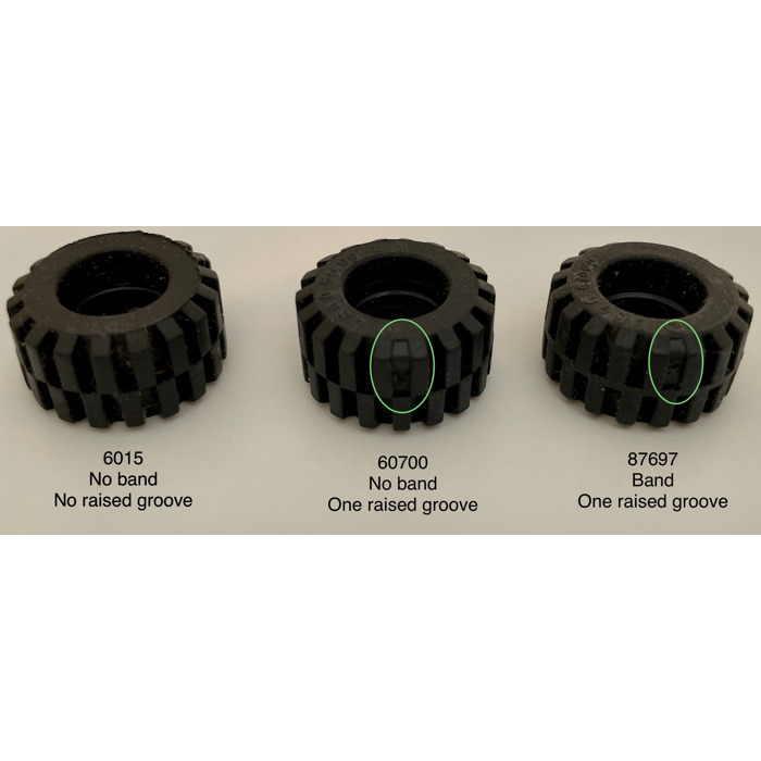 LEGO Tire Ø21 x 12 - Offset Tread Small Wide with Band Around Center of ...