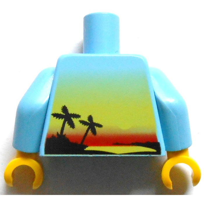 LEGO Torso with Hawaiian shirt pattern, sun and palm trees (973 / 76382 ...
