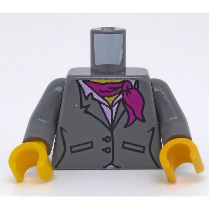 LEGO Torso with Jacket, Pink Blouse, and Magenta Scarf (Single Sided ...