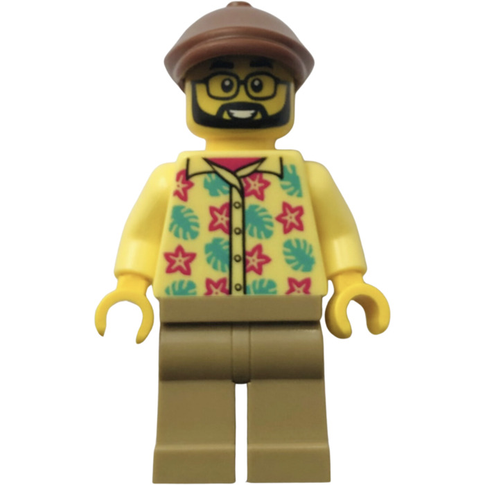 LEGO Tourist with Beard and Reddish Brown Flat Cap Minifigure | Brick ...