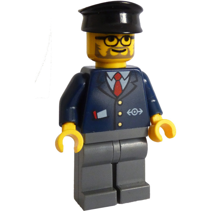 LEGO Train conductor with black cap Minifigure | Brick Owl - LEGO ...