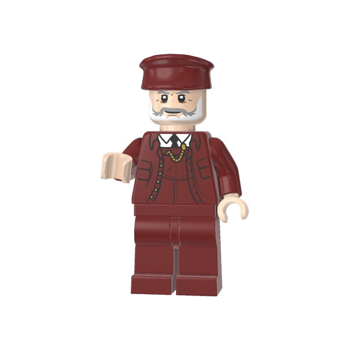 LEGO Train Conductor with Dark Red Uniform and Light Flesh Head ...
