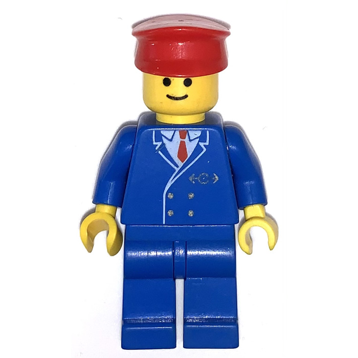 LEGO Train Conductor with red hat and standard face Minifigure | Brick ...
