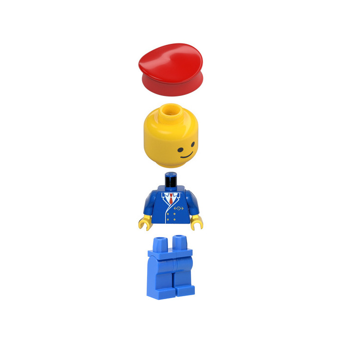 LEGO Train Conductor with red hat and standard face Minifigure | Brick ...