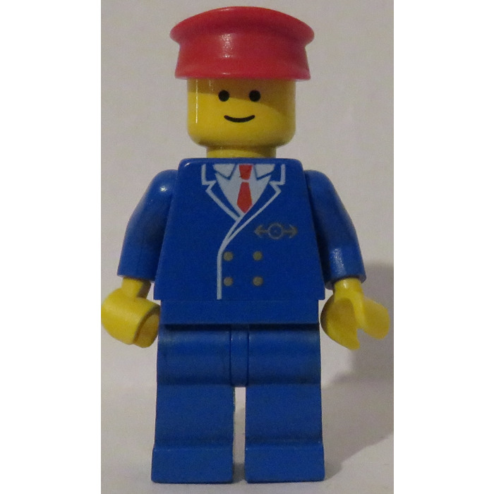 LEGO Train Conductor with red hat and standard face Minifigure | Brick ...