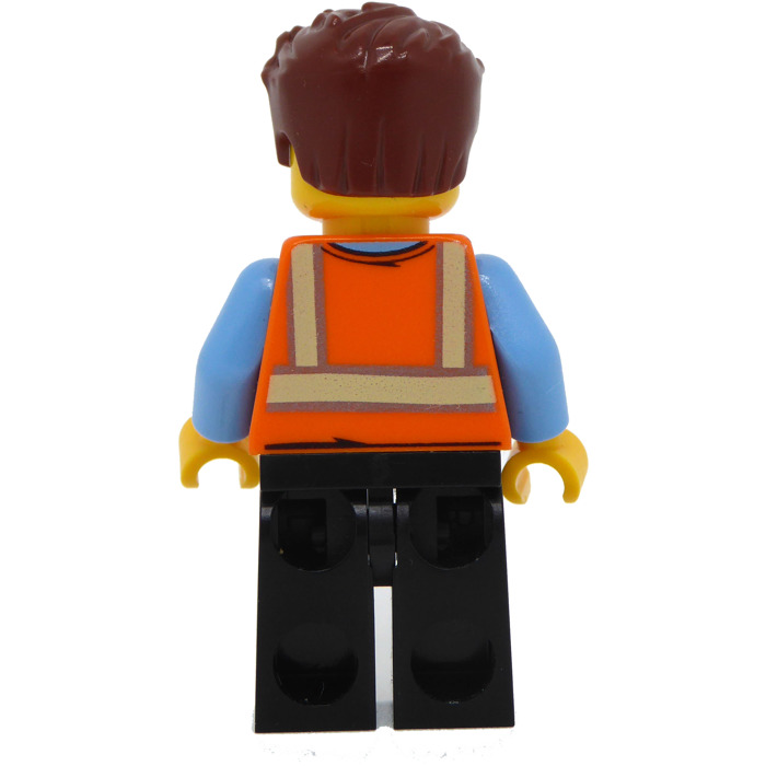 LEGO Train Driver (Male) with Orange Safety Vest Minifigure | Brick Owl