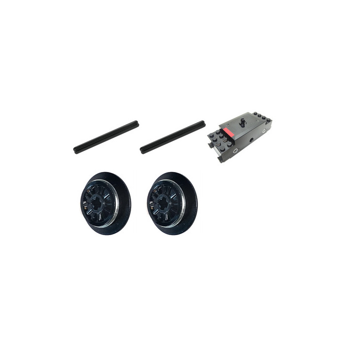 LEGO Train Motor 9V RC Train with Red Stripe with Black Axles and ...