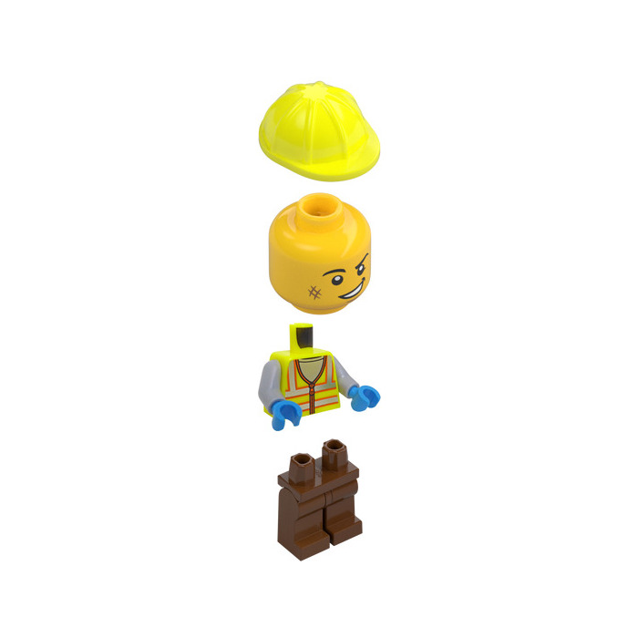 LEGO Train Worker with Vibrant Yellow Safety Vest Minifigure | Brick ...