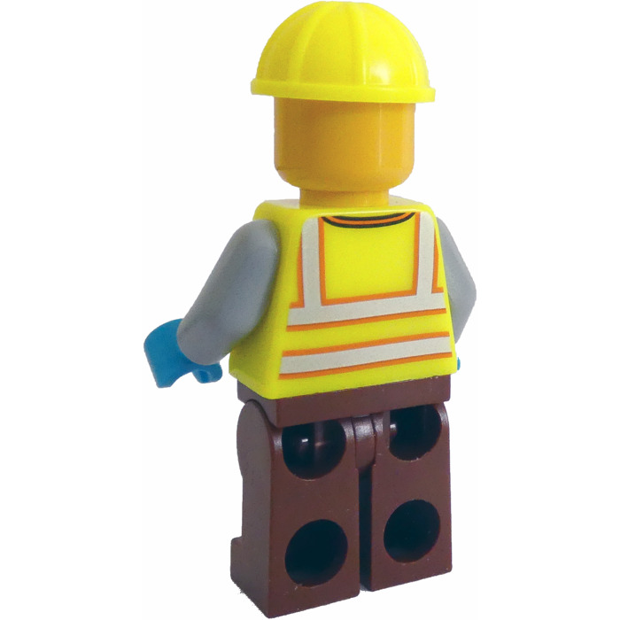 LEGO Train Worker with Vibrant Yellow Safety Vest Minifigure | Brick ...