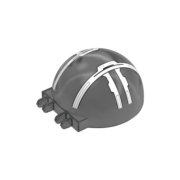 LEGO Dome 6 x 6 x 3 with Hinge Stubs with White Lines (50747 / 104759 ...