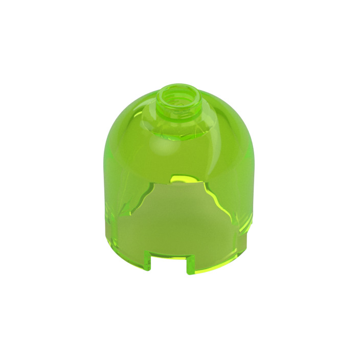 LEGO Transparent Bright Green Brick 2 x 2 x 1.7 Round Cylinder with ...