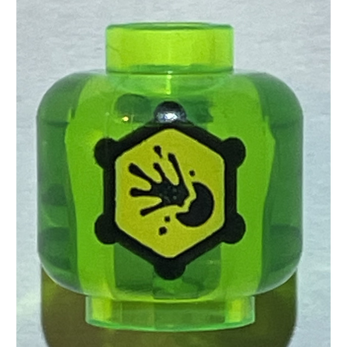 LEGO Transparent Bright Green Head with Exploding Ball in Yellow ...