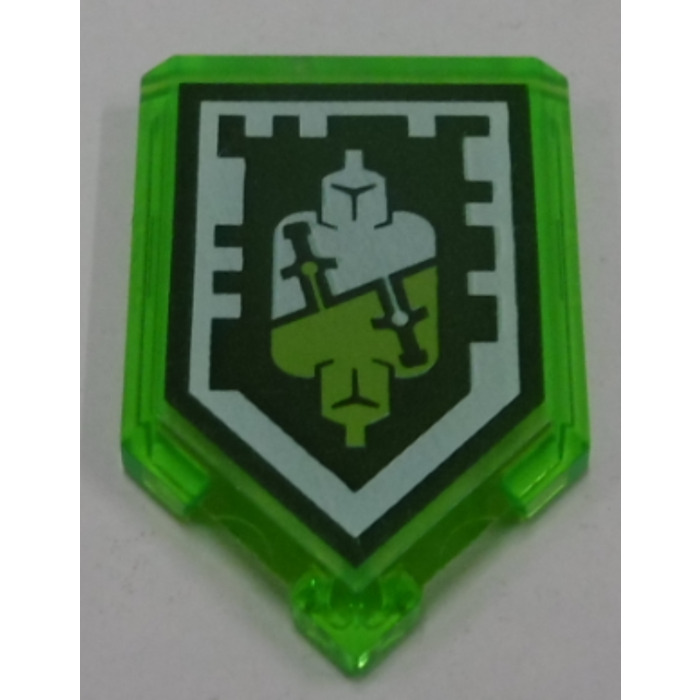LEGO Transparent Bright Green Tile 2 x 3 Pentagonal with Nexo Power ...