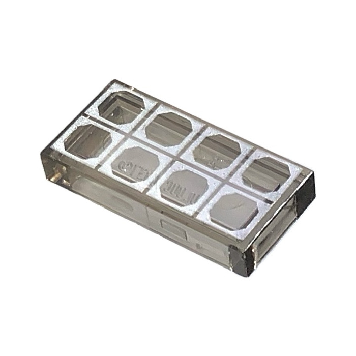 LEGO Transparent Brown Black Tile 1 x 2 with Silver Octagon Pattern ...