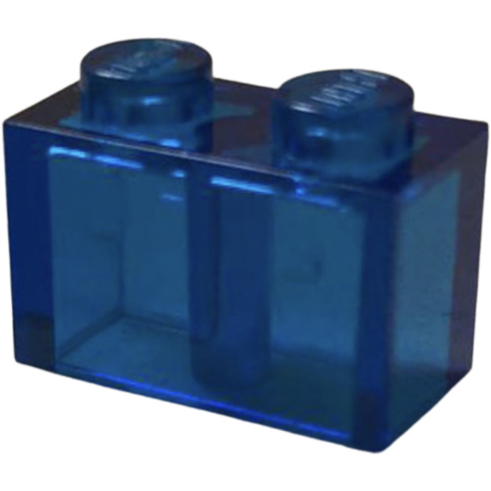 LEGO Transparent Dark Blue Brick 1 x 2 with Bottom Tube (3004 / 93792 ...