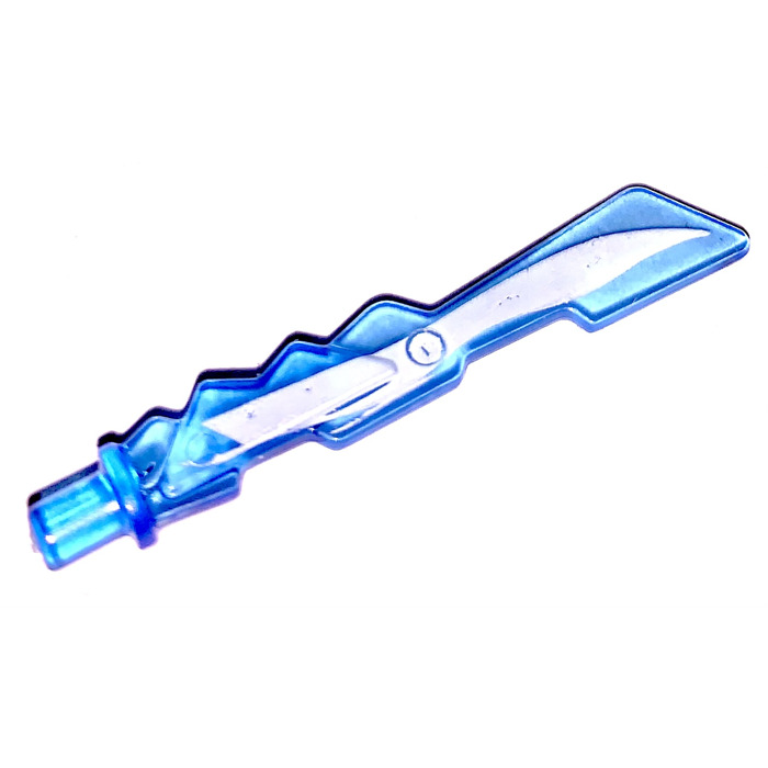 LEGO Transparent Dark Blue Sword with Jagged Edges with Marbled White ...