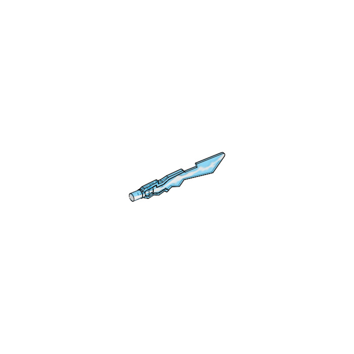 LEGO Transparent Dark Blue Sword with Jagged Edges with Marbled White ...