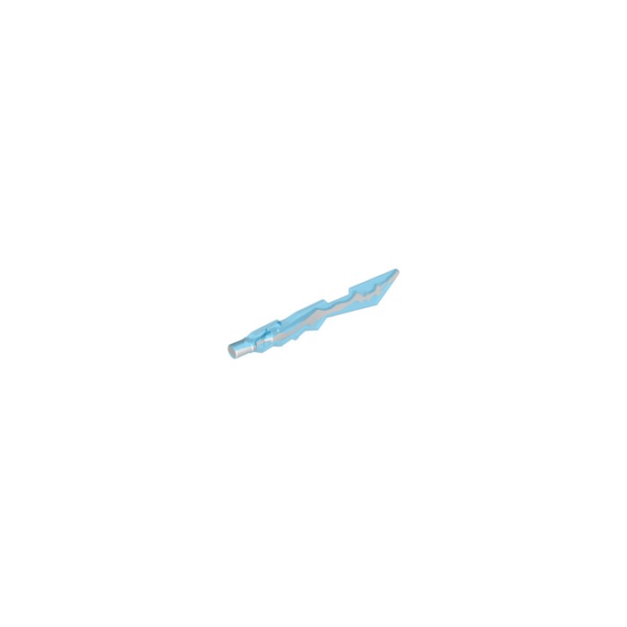 LEGO Transparent Dark Blue Sword with Jagged Edges with Marbled White ...