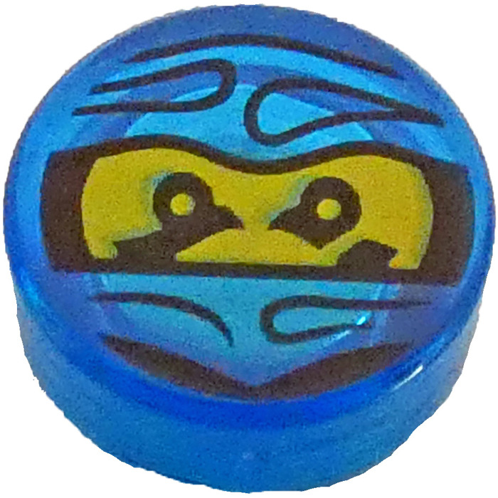 LEGO Transparent Dark Blue Tile 1 x 1 Round with Ninjago (98138 ...