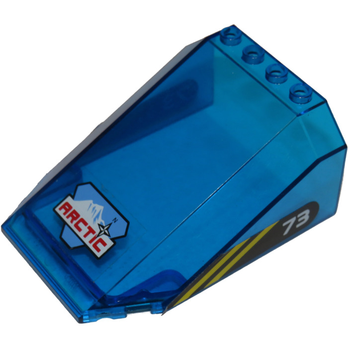 LEGO Transparent Dark Blue Windscreen 6 x 8 x 3 Wedge with Arctic Logo ...