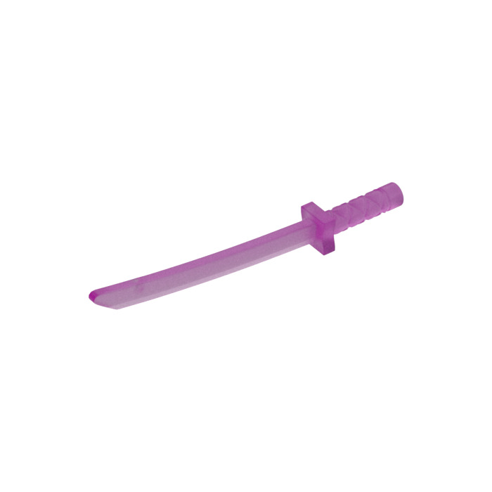 LEGO Transparent Dark Pink Katana with Square Guard and Capped Pommel ...