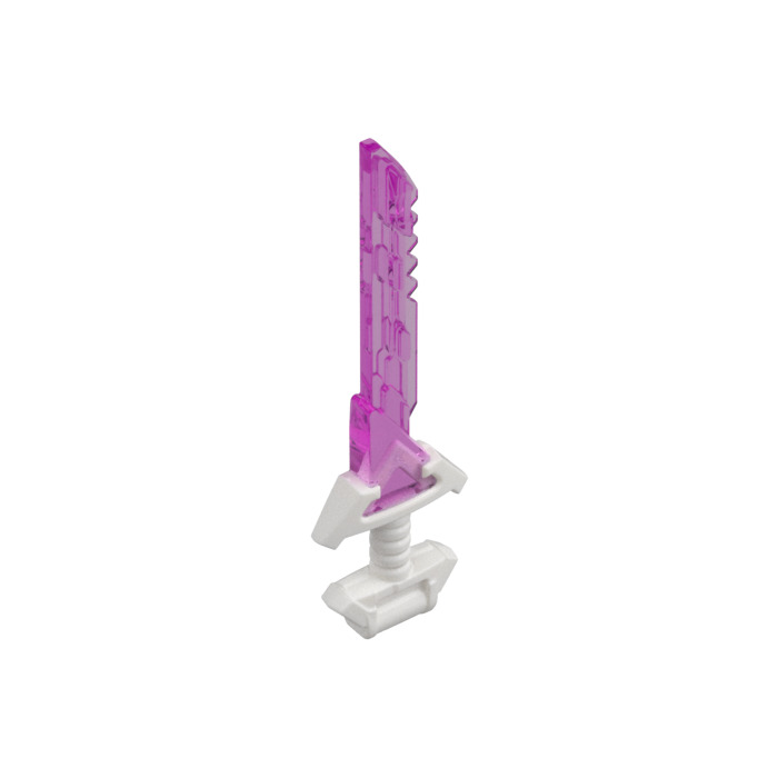LEGO Transparent Dark Pink Sword with White Angular Hilt and Serrated ...