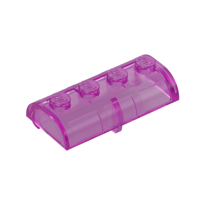 LEGO Transparent Dark Pink Treasure Chest Lid 2 x 4 Curved with Thick ...